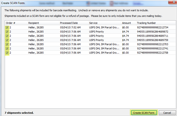 USPS: Print Scan Forms – ShipWorks